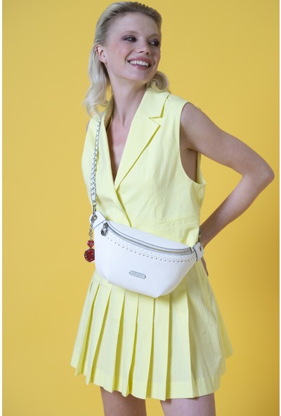 Valentıno Orlandı Kadın Bel Çantası Beyaz VLT031