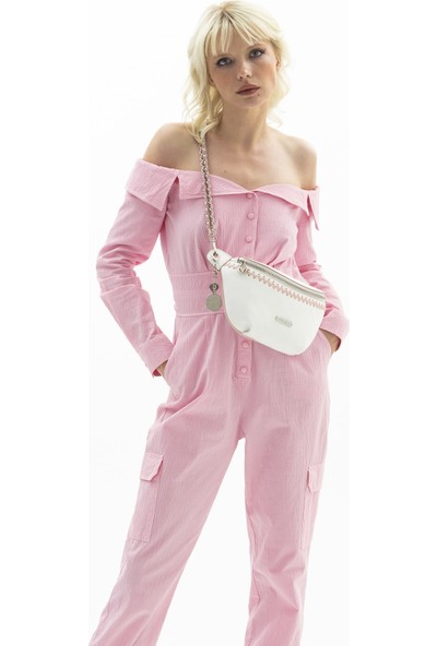 Valentıno Orlandı Kadın Bel Çantası Beyaz-Pembe VLT031