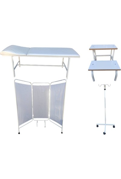 Ankara Medikal Muayene Masası Seti - 4'lü Set - Paravan Serum Askısı Eskabo