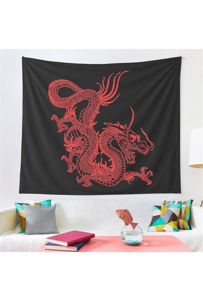 Trendiz Ejderha Siyah Duvar Halısı Trendiz Ejderha Siyah Duvar Halısı
