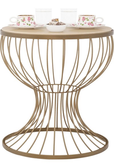 Begüsa Tarz 2 Yönlü Eskitme-Akça Sehpa