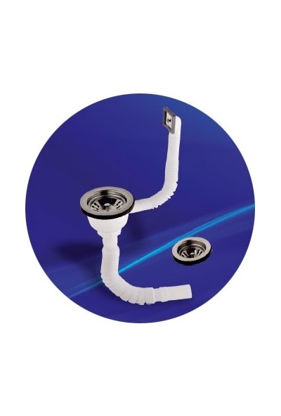 Yapıtaşı Yandan Taşmalı Körüklü Mutfak Evye Lavabo Sifonu