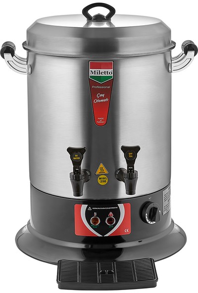 Miletto 250 Bardak Gizli Rezistans Profesyonel Sanayi Tipi Paslanmaz Çelik Çay Makinesi 22 Lt Miletto 250 Bardak Gizli Rezistans Profesyonel Sanayi Tipi Paslanmaz Çelik Çay Makinesi 22 Lt