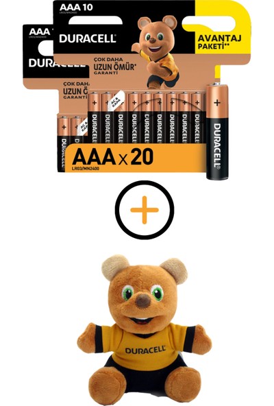 Duracell Alkalin Aaa Piller ve Ayıcık 20'li