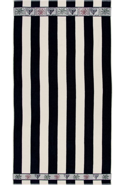 Homelover Plaj Havlusu Siyah - Beyaz Çizgili Pamuk Homelover Plaj Havlusu Siyah - Beyaz Çizgili Pamuk