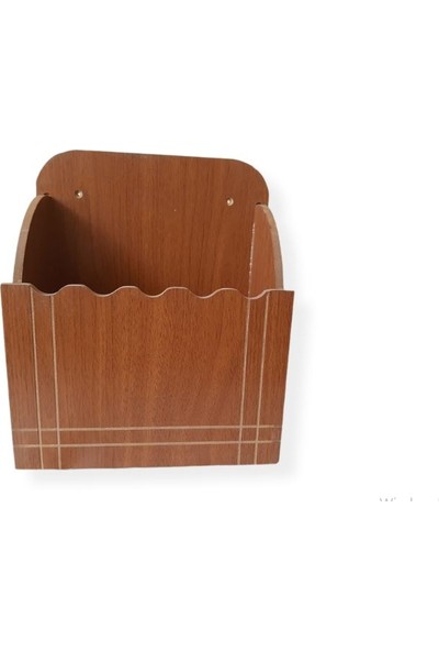 Adilon Dekoratif Ahşap Gazetelik - Dergilik - Kitaplık-Duvara Monte Ceviz