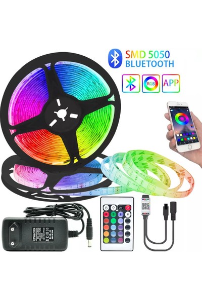 Exeo - Bluetooth Kumandalı Silikonlu Rgb 3 Çipli Şerit LED Işık Exeo - Bluetooth Kumandalı Silikonlu Rgb 3 Çipli Şerit LED Işık