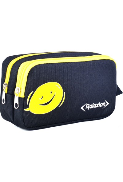 Relaxion Çift Bölmeli Sarı Gülen Yüz Desenli Kalemlik 116