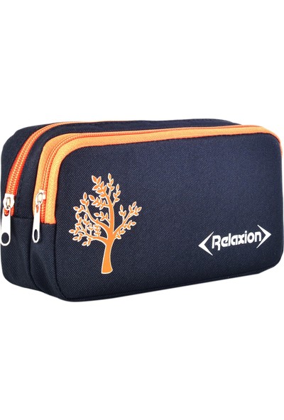 Relaxion Çift Bölmeli Turuncu Ağaç Baskılı Kalemlik 116