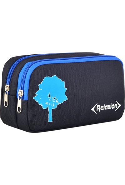 Relaxion Çift Bölmeli Mavi Ağaç Desenli Kalemlik 116