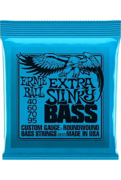 Ernie Ball 2835 Extra Slinky Takım Tel Bas Gitar Teli 040-095 Ernie Ball 2835 Extra Slinky Takım Tel Bas Gitar Teli 040-095