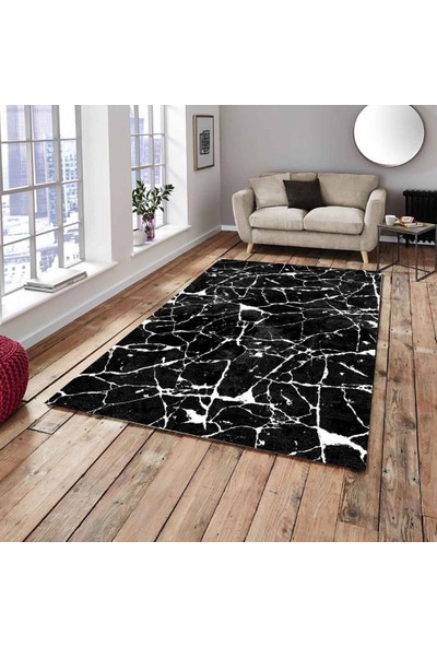 Meka Home Halı Örtüsü Siyah Mermer Meka Home Halı Örtüsü Siyah Mermer