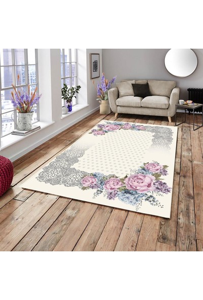 Meka Home Halı Örtüsü Dantelli