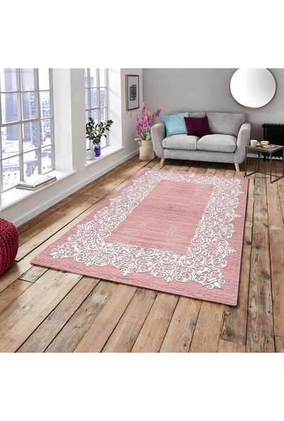 Meka Home Halı Örtüsü Su Yolu Pembe