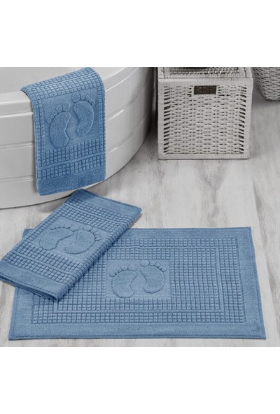 Regule 3'lü Ayak Havlusu Paspas Seti Ayak Çizgili Mavi x 3 Adet Regule 3'lü Ayak Havlusu Paspas Seti Ayak Çizgili Mavi x 3 Adet