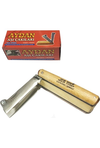 Özkaya Yatağan Ikili Ceviz Aşı Çakı / Bıçağı - Ahşap Saplı, Vidaya Bağlantılı Çift Bıçak Özkaya Yatağan Ikili Ceviz Aşı Çakı / Bıçağı - Ahşap Saplı, Vidaya Bağlantılı Çift Bıçak