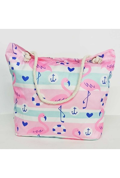 Gans Flamingo Baskılı Plaj Çantası Gans Flamingo Baskılı Plaj Çantası