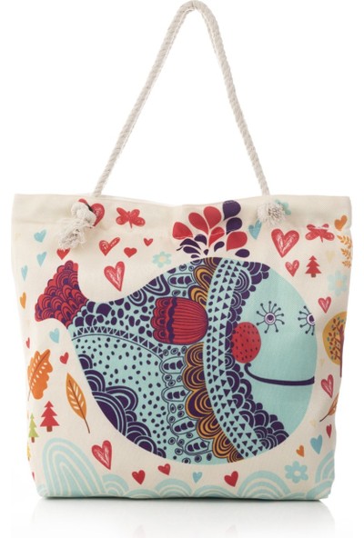 Gans Sevimli Balık Baskılı Plaj Çantası