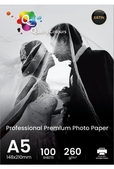 QC A5 Fotoğraf Kağıdı 260GR Satin Qc 100 Yaprak