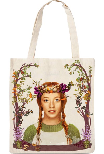 Yeşilin Kızı Anne Beyaz Bez Çanta