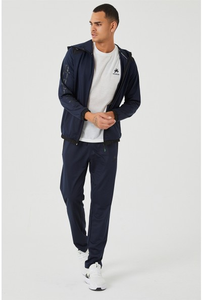 Steps Kol Baskılı Kapüşonlu Koyu Lacivert Erkek Eşofman Takımı Steps Kol Baskılı Kapüşonlu Koyu Lacivert Erkek Eşofman Takımı