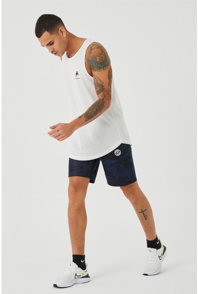 Steps Kamuflaj Desenli Indigo Erkek Şort