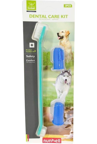 Nunbell Kedi Köpek Diş Fırçası+Parmak Diş Fırçası Seti Nunbell Kedi Köpek Diş Fırçası+Parmak Diş Fırçası Seti