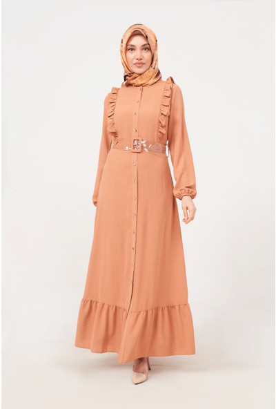 Setrms Fırfır Detay Düğmeli Elbise