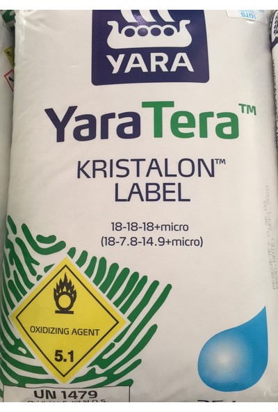 Yara Tera Yaratera Kristalon Label Green 18+18+18+Te Npk Gübresi Yara Tera Yaratera Kristalon Label Green 18+18+18+Te Npk Gübresi