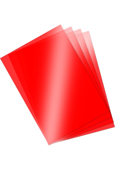 Ümraniye Hobi Sanat Asetat Kağıdı Kırmızı Renk Şeffaf 250 Mikron A4 5'li