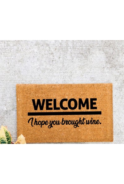 Fekarehome I Hope Brought Wine Paspas (40X70 Cm) Fekarehome I Hope Brought Wine Paspas (40X70 Cm)