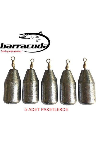 Barracuda 50 Gram Fırdöndülü Kurşun 5 Adet Barracuda 50 Gram Fırdöndülü Kurşun 5 Adet