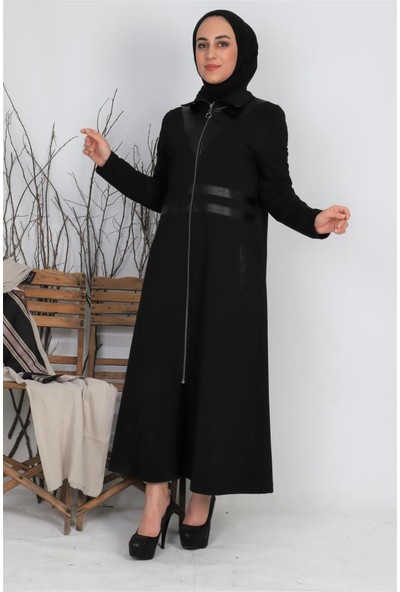 Deri Çizgili Ferace Deri Çizgili Ferace