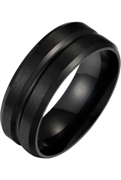 Chavin Mat Siyah İpc Kaplama Erkek Çelik Yüzük dp50