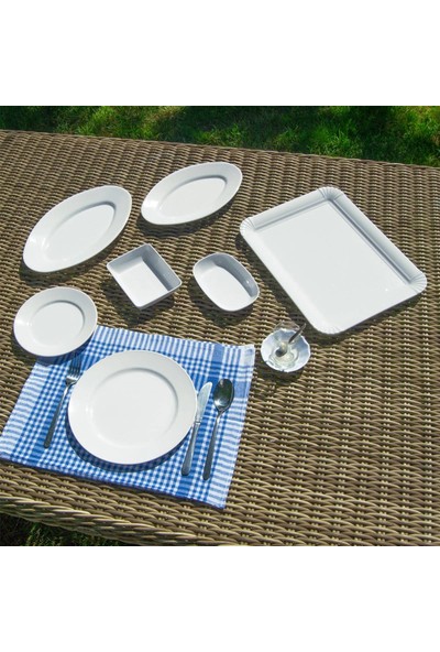 Gültaş Melamin 4 Kişilik 18 Parça Melamin Piknik Seti - Beyaz