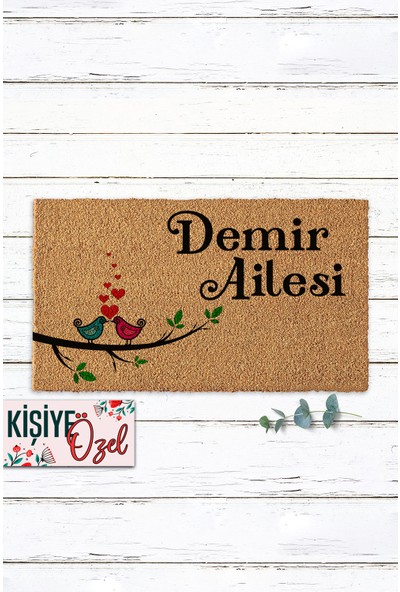 Paspas Yap Kişiye Özel Kuş ve Ağaç Dalı Kıl Paspas