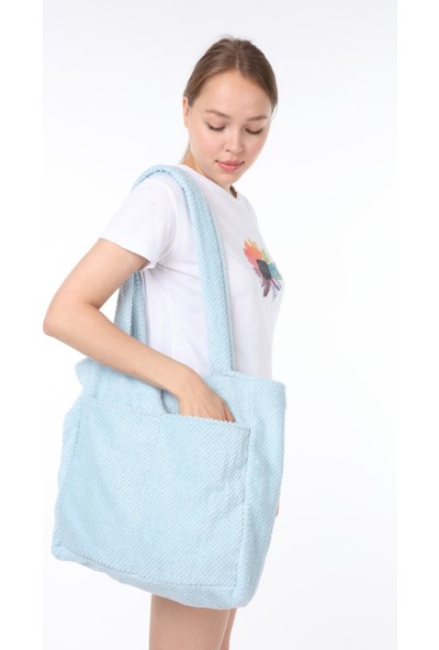 Icone Kadın Havlu Kumaş Önü Iki Cepli Plaj ve Omuz Çantası