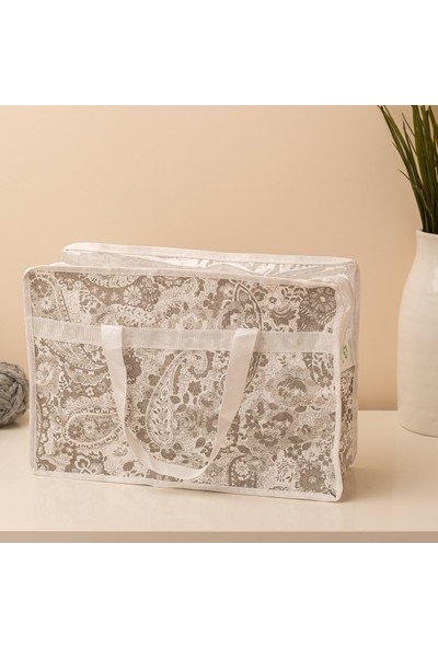 Favore Casa Şal Örgü Çantası 40X30X15 cm Gri