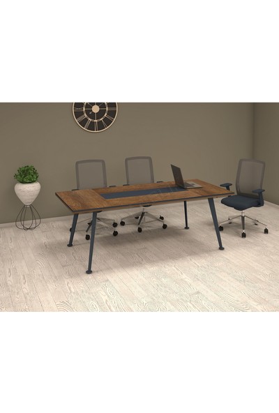 Uzay Ofis Extreme Toplantı Masası - Barok - Antrasit - 200 cm