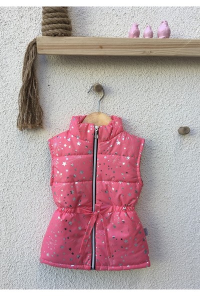 Bebedonat Narçiçeği Renkli Yıldız Motifli Kız Yelek Tunik