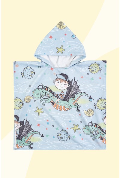 Hamur Bebek Çocuk Panço Yaş Seçenekli Plaj Havlusu Dragon