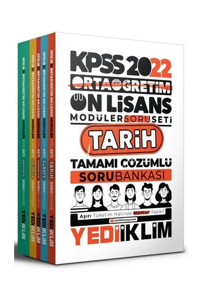 Yediiklim Yayınları KPSS 2022 Ortaöğretim Ön Lisans Genel Yetenek Genel Kültür Soru Bankası Çözümlü Modüler Seti Yediiklim Yayınları KPSS 2022 Ortaöğretim Ön Lisans Genel Yetenek Genel Kültür Soru Bankası Çözümlü Modüler Seti