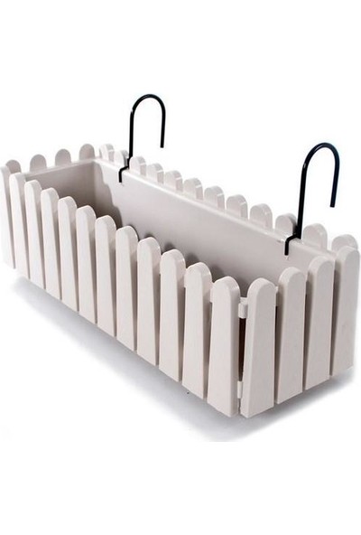 Omnipazar SO-İB02 Beyaz Askılı Balkon Saksı Takım 9 lt No 2 00649