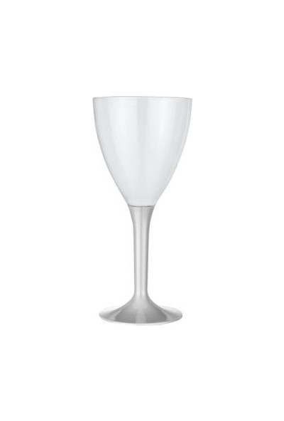 Happyland Gümüş Ayaklı Plastik Kadeh Sarap Bardağı 150CC 10'lu Happyland Gümüş Ayaklı Plastik Kadeh Sarap Bardağı 150CC 10'lu