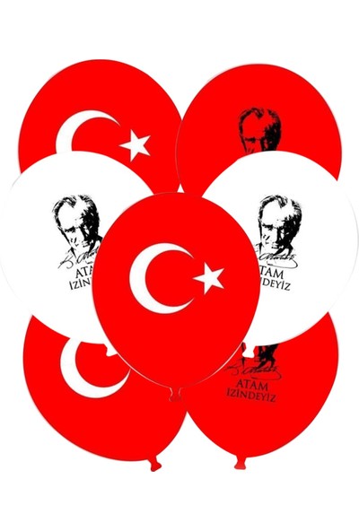 Happyland 20 Adet Bayrak Balon Türk Bayraklı ve Atatürk Baskılı Balon 23 Nisan Balon Süslemeleri Happyland 20 Adet Bayrak Balon Türk Bayraklı ve Atatürk Baskılı Balon 23 Nisan Balon Süslemeleri