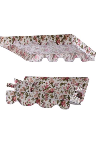 Mandaş Süngerli Salıncak Minder Seti (Duck Kumaş)-2 Kişilik-Ingiliz Gülü