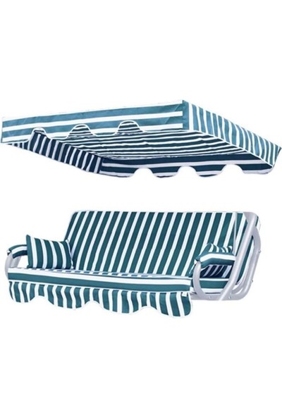 Mandaş Süngerli Salıncak Minder Seti (Duck Kumaş)-2 Kişilik-Yeşil