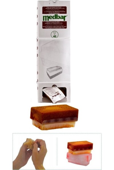 Medbar Dezenfektanlı (Batikonlu) El ve Tırnak Fırçası 40 Adet