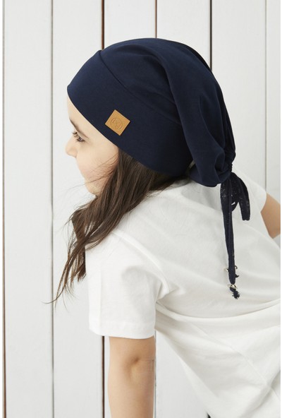 Babygiz Kız Çocuk Lacivert Ip Detaylı 4 Mevsim Şapka Bere Buff -Yumuşak Doğal Penye Babygiz Kız Çocuk Lacivert Ip Detaylı 4 Mevsim Şapka Bere Buff -Yumuşak Doğal Penye