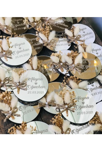 Tudesa Design Söz Nişan Düğün Kına Pleksi Magnet 20 Adet